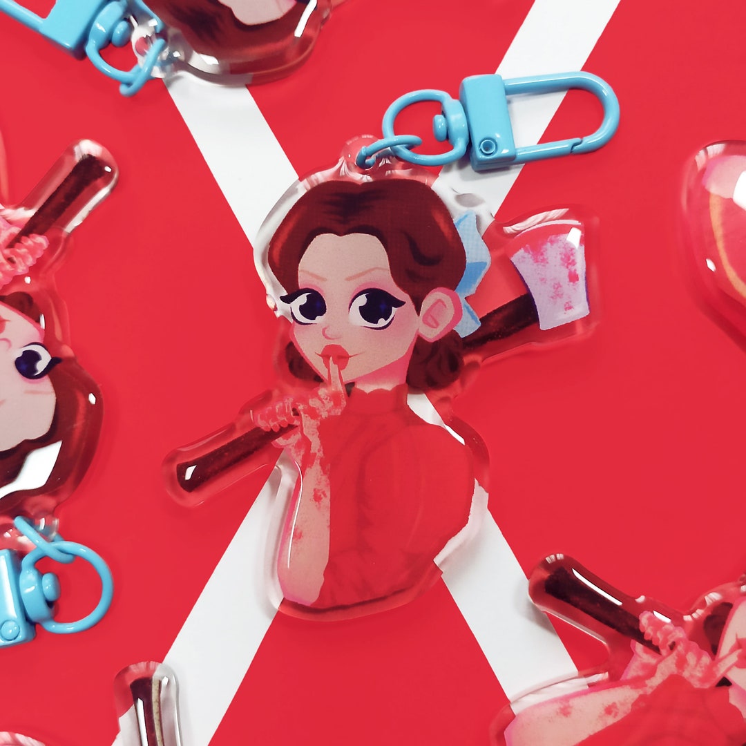 PEARL keychain charm mia goth A24 acrylic fanart horror movie star axe ...