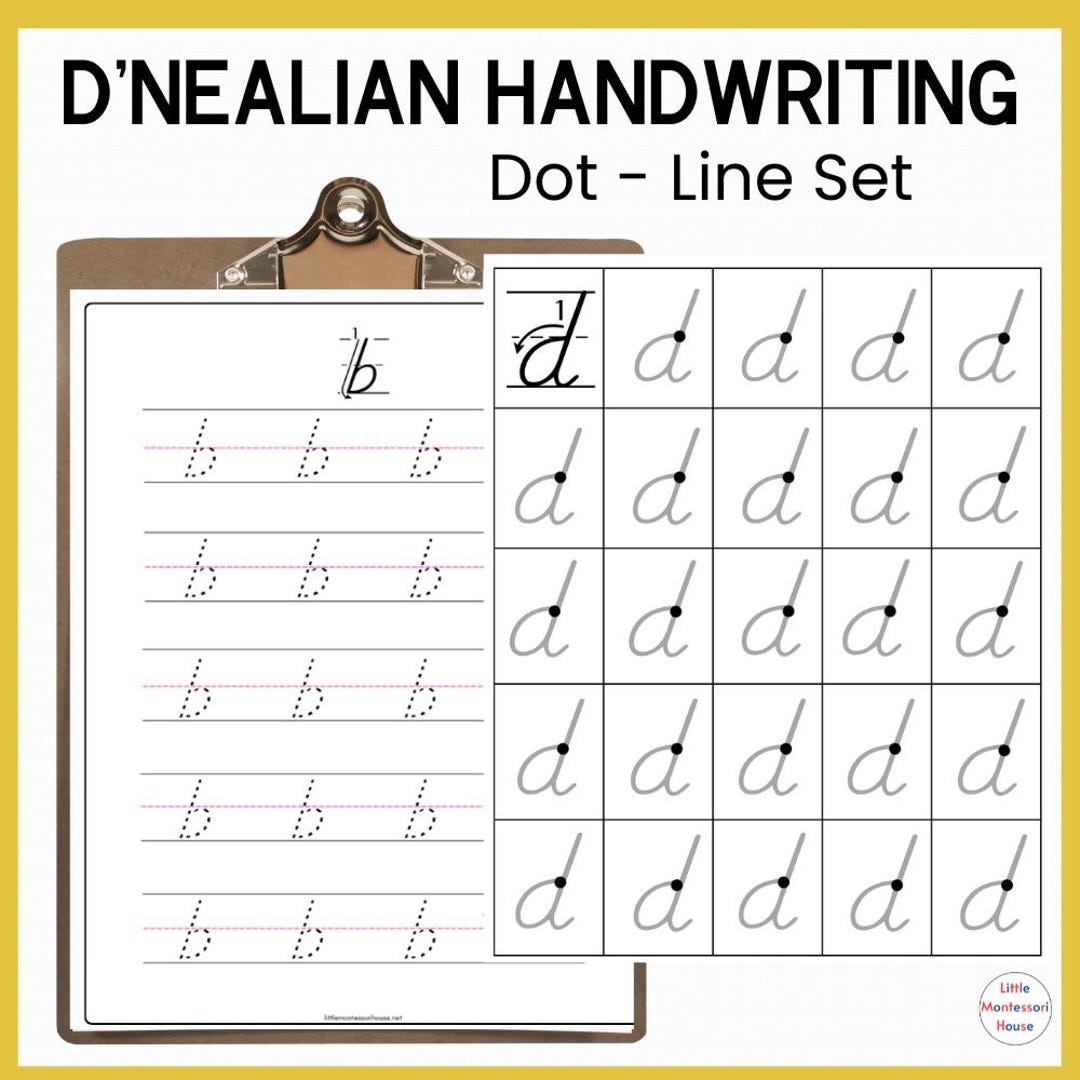 D'NEALIAN Dot & Line Letter Formation Modern Manuscript Lower Case ...
