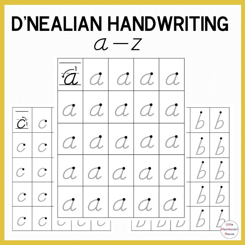 D'NEALIAN HANDWRITING Letter Formation Modern Manuscript Lower Case ...