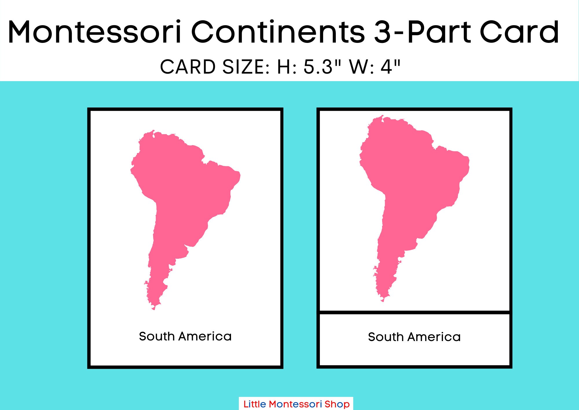 7 CONTINENTS Montessori 3-part Cards Classified Flash Cards Geography ...