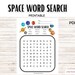 PLANETS WORD Search Space Vocabulary Solar System Word Hunt Instant ...