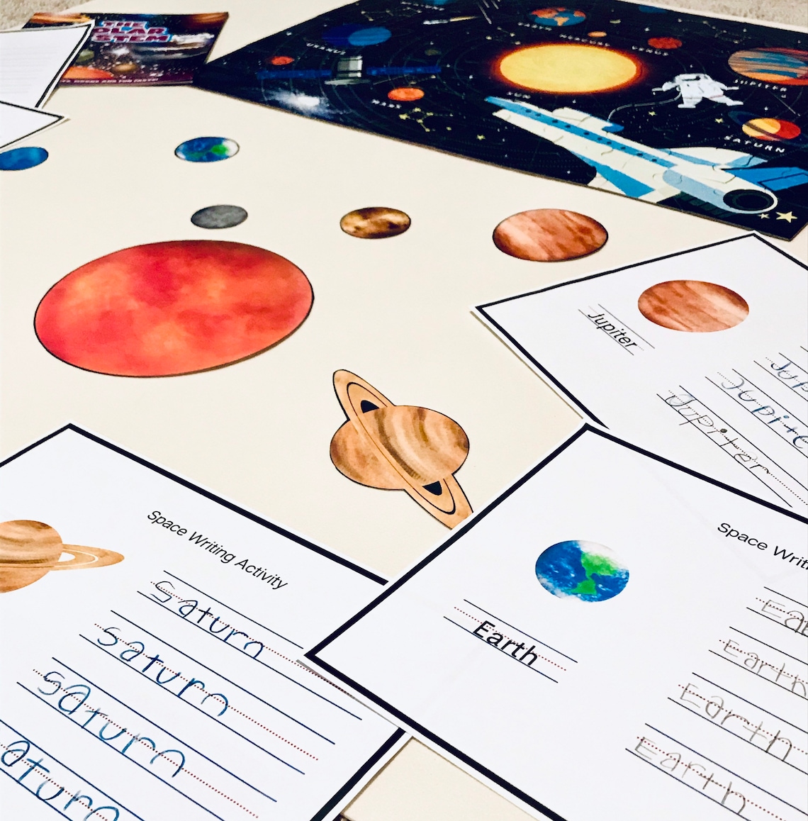 SPACE VOCABULARY Planets Writing Montessori Solar System Unit Space ...