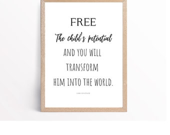 Classroom Poster, Montessori Quotes Wall Art, Printable Educational ...