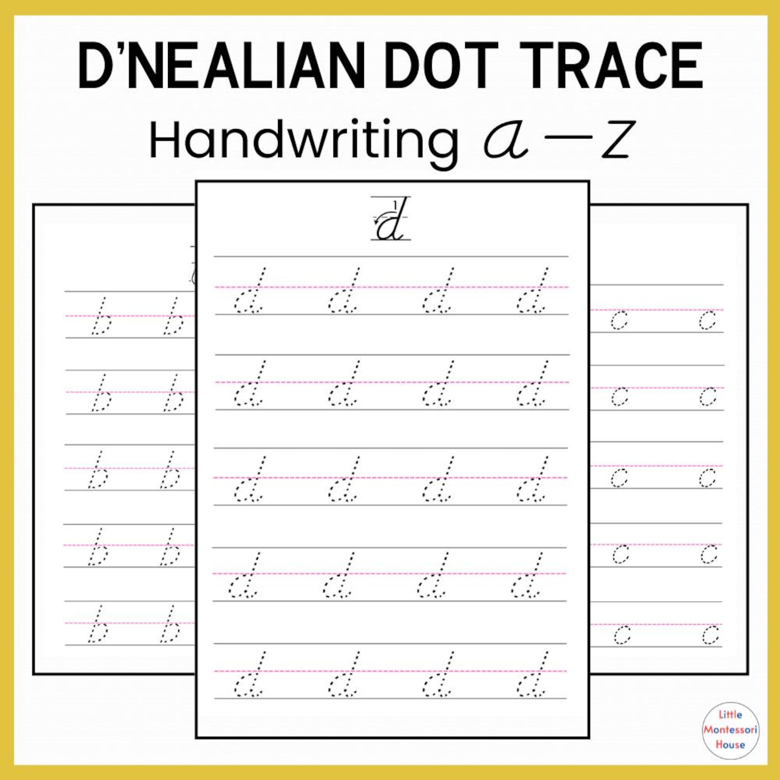 D'NEALIAN DOT TRACE Lowercase Handwriting Practice (digital Download ...