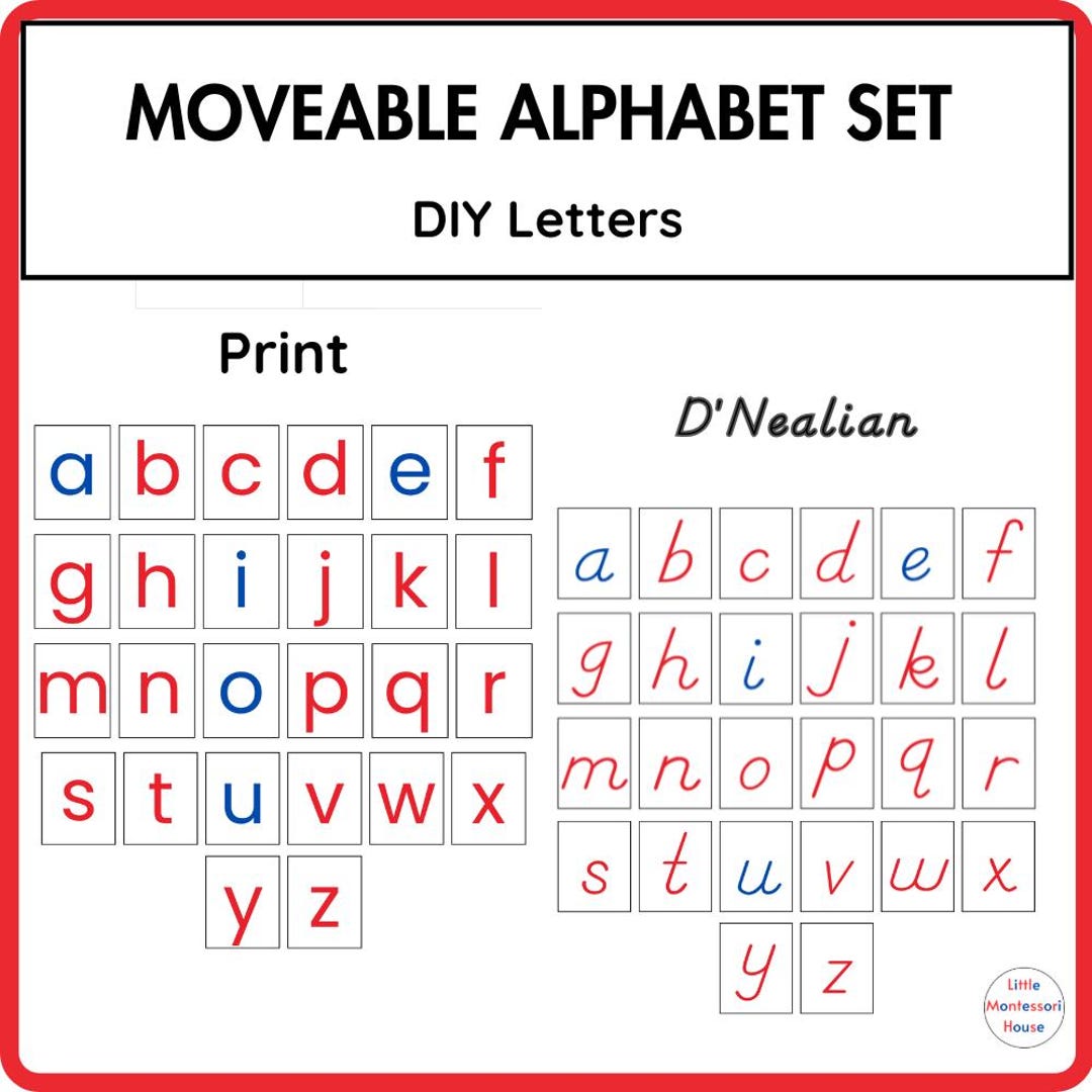 MOVEABLE ALPHABET Bundle Montessori Language Development Lowercase ...