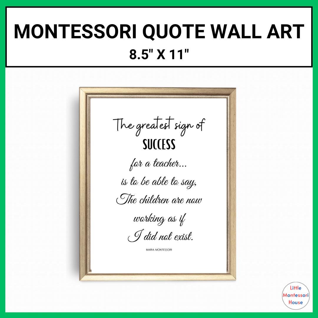 MONTESSORI QUOTES Classroom Wall Art Printable Quotes Educational ...