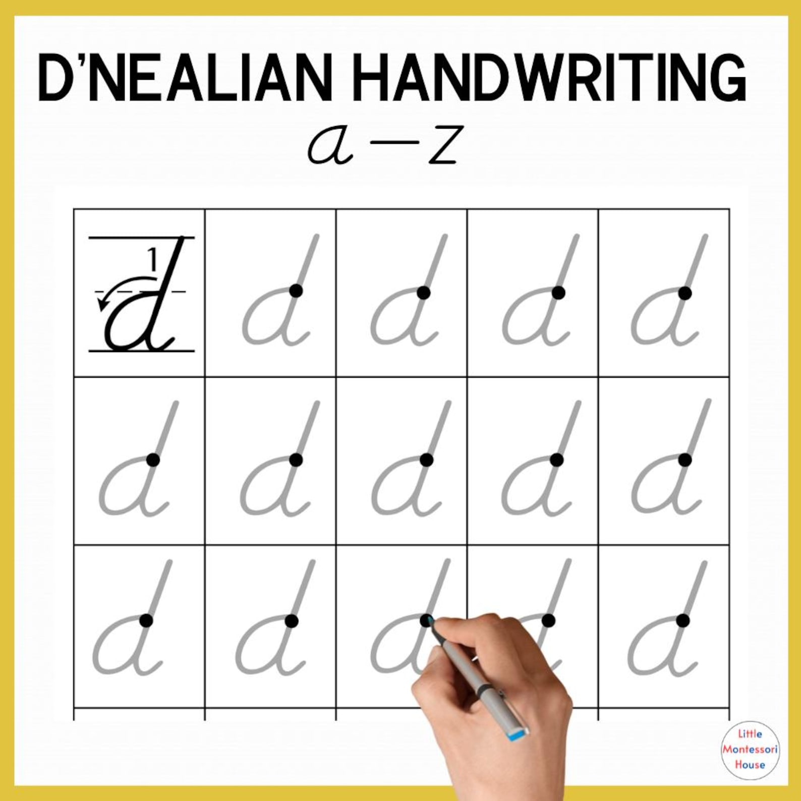 D'NEALIAN HANDWRITING Letter Formation Modern Manuscript Lower Case ...
