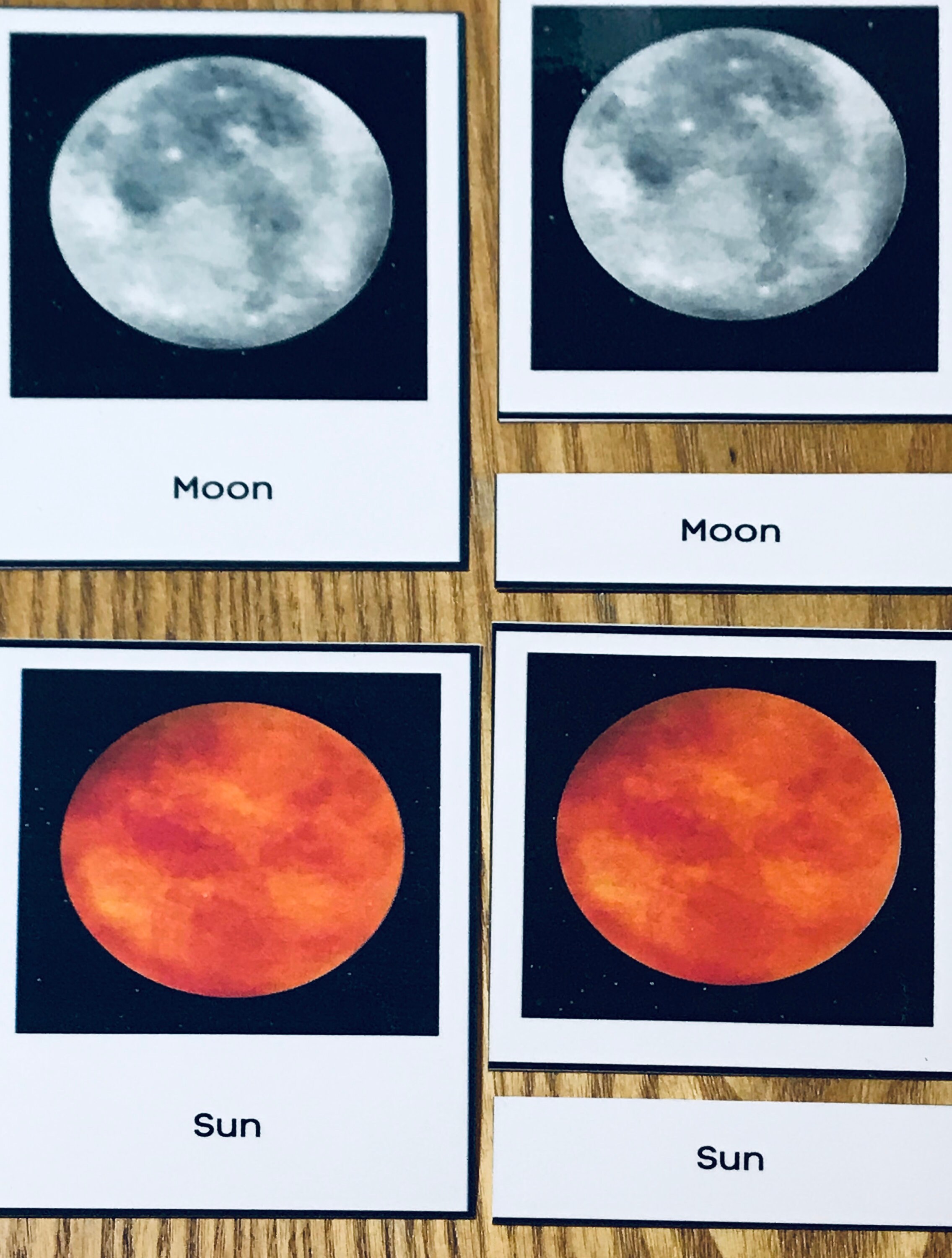 SOLAR SYSTEM Montessori 3-part Cards Planets Sun Moon Classified Cards ...