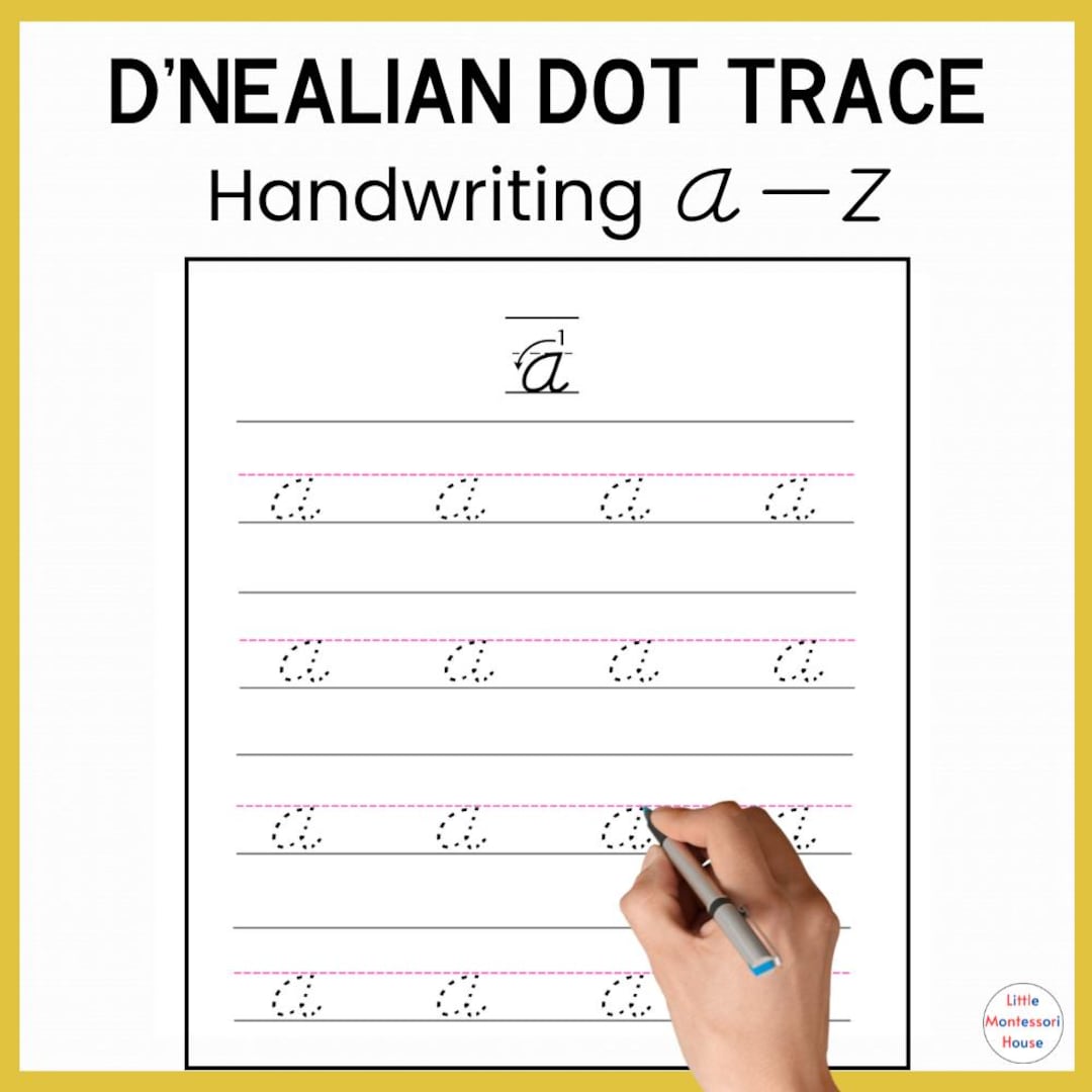 D'NEALIAN DOT TRACE Lowercase Handwriting Practice (digital Download ...