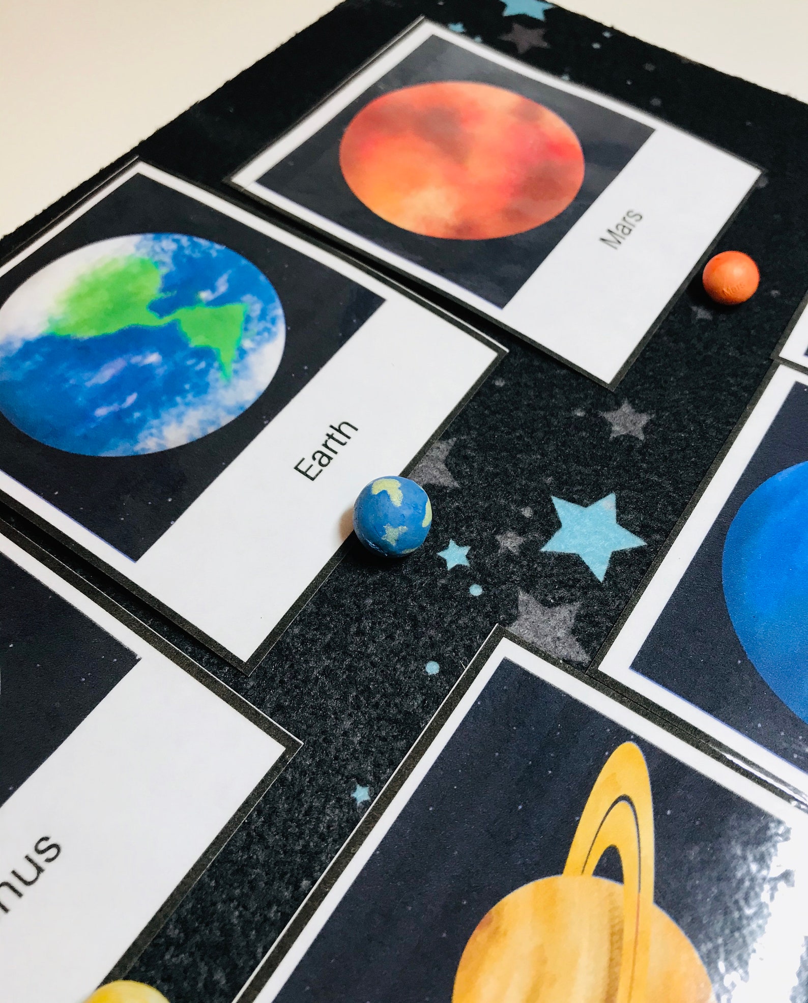 Solar System 3-Part Cards and Objects Montessori Language | Etsy
