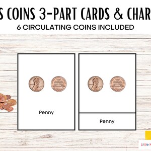 US Currency Coins 3-part Cards & Chart Counting Money Activity Work - Etsy