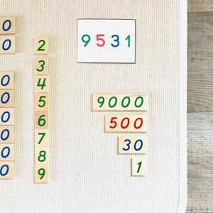 56 MONTESSORI MATH Formation of Numerals Task Cards Math Operations ...