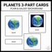 SOLAR SYSTEM Montessori 3-part Cards Planets Sun Moon Classified Cards ...