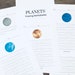 PLANETS TRACING Worksheets Solar System Writing Template Space Activity ...