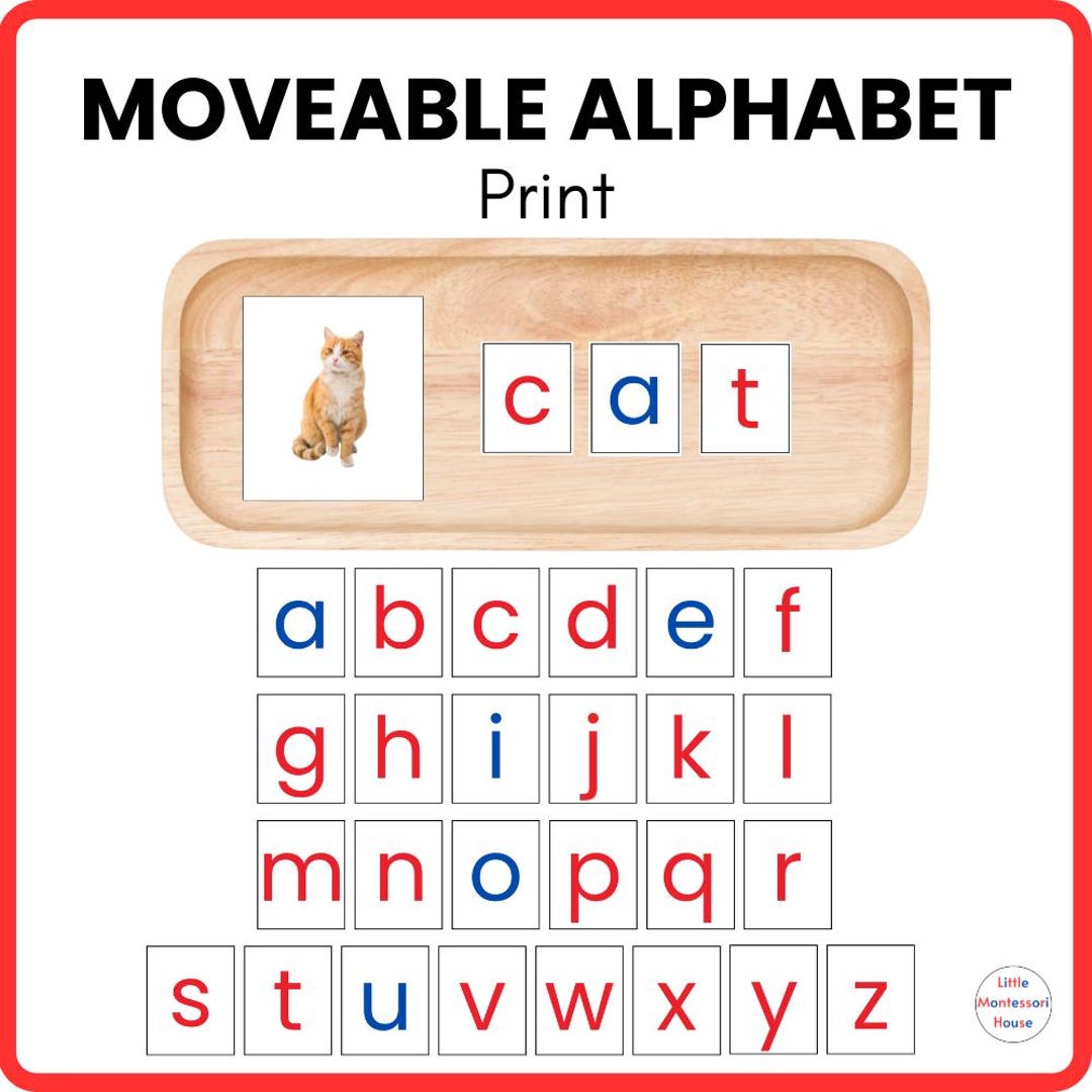 MOVEABLE ALPHABET Print Montessori Lowercase Letters DIY - Etsy