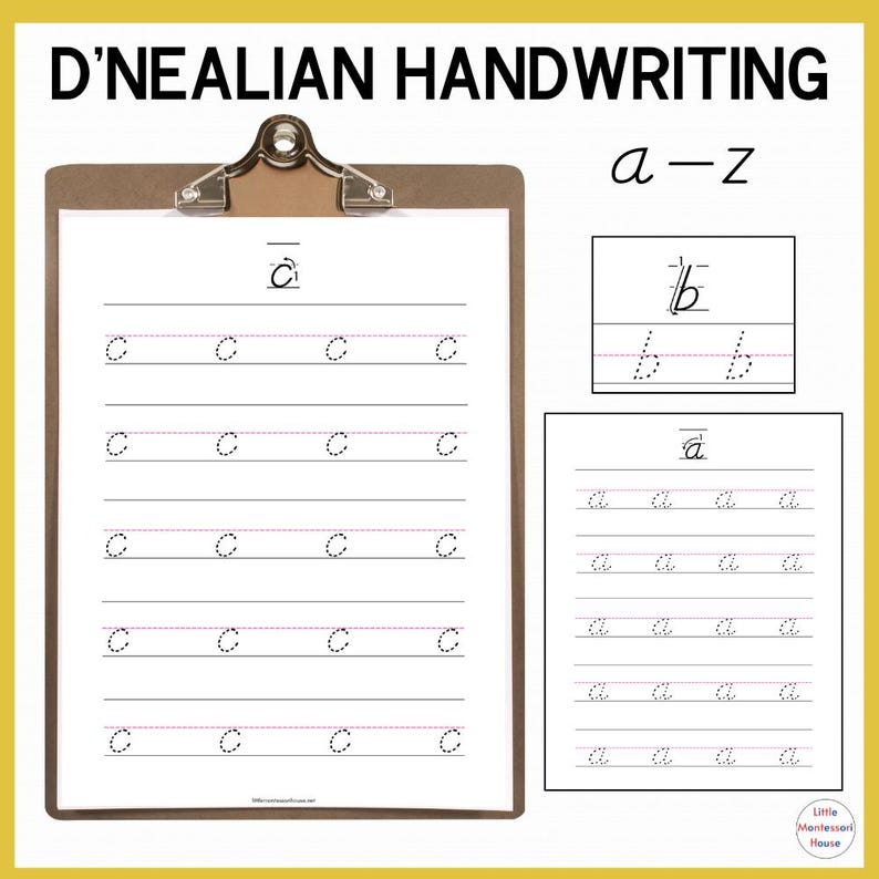 D'NEALIAN Dot & Line Letter Formation Modern Manuscript Lower Case ...