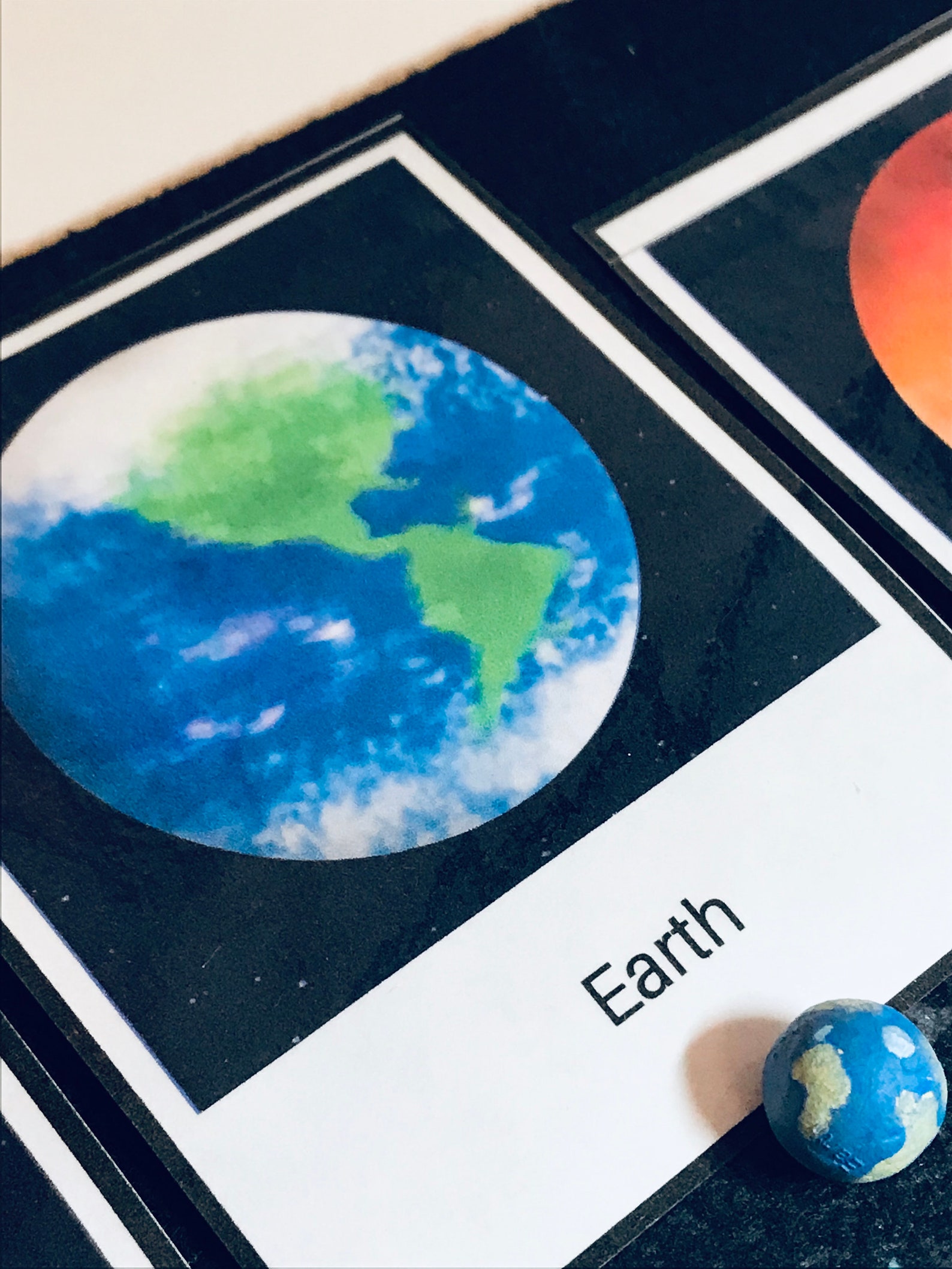 SOLAR SYSTEM Montessori 3-part Cards Planets Sun Moon Classified Cards ...