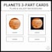 SOLAR SYSTEM Montessori 3-part Cards Planets Sun Moon Classified Cards ...
