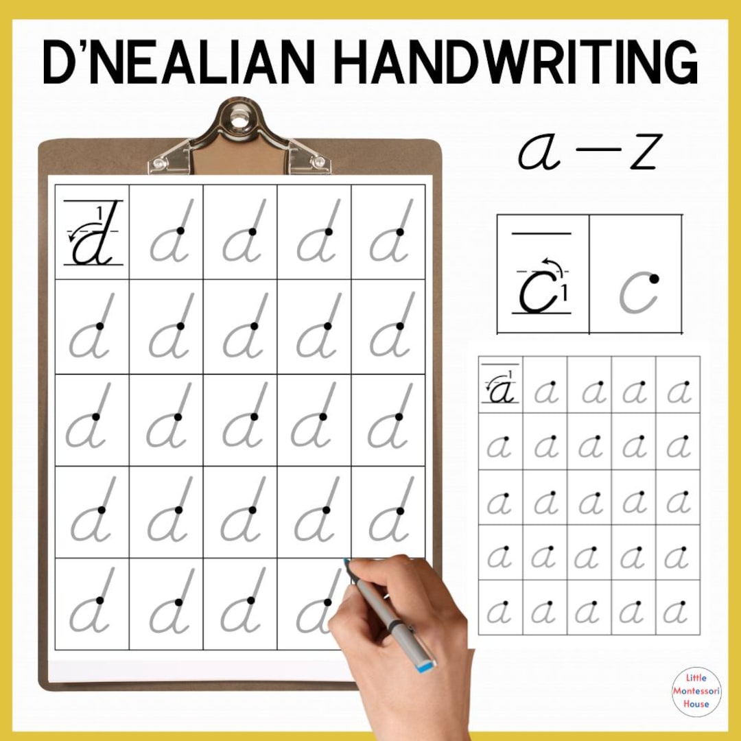 D'NEALIAN HANDWRITING Letter Formation Modern Manuscript Lower Case ...