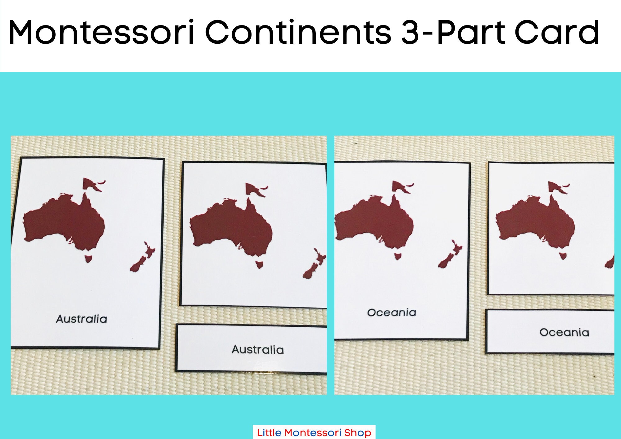 CONTINENTS Montessori 3-part Card and Chart Set Bundle - Etsy UK