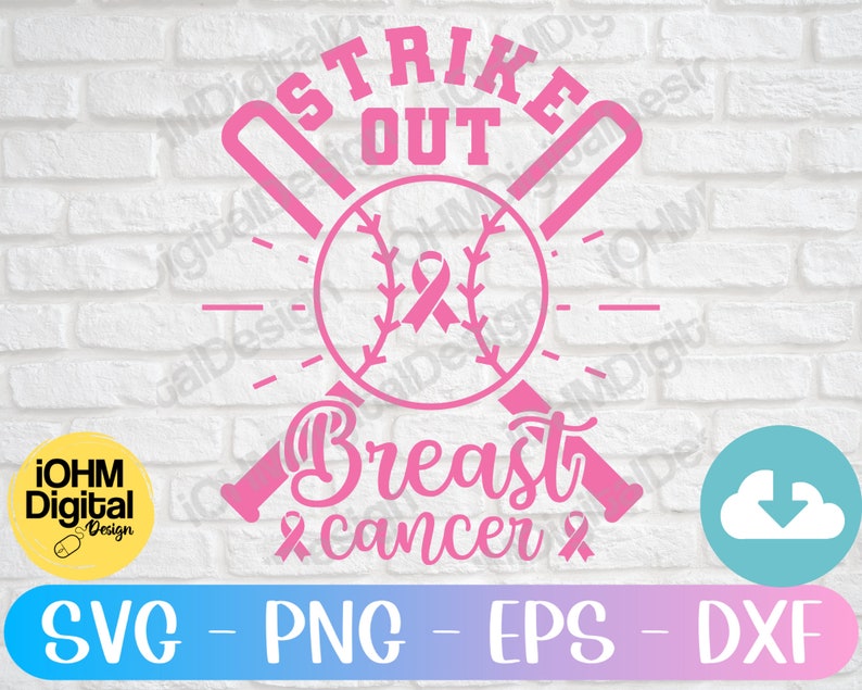 Strike Out Breast Cancer Awareness Svg Png Eps Dxf Cut File - Etsy