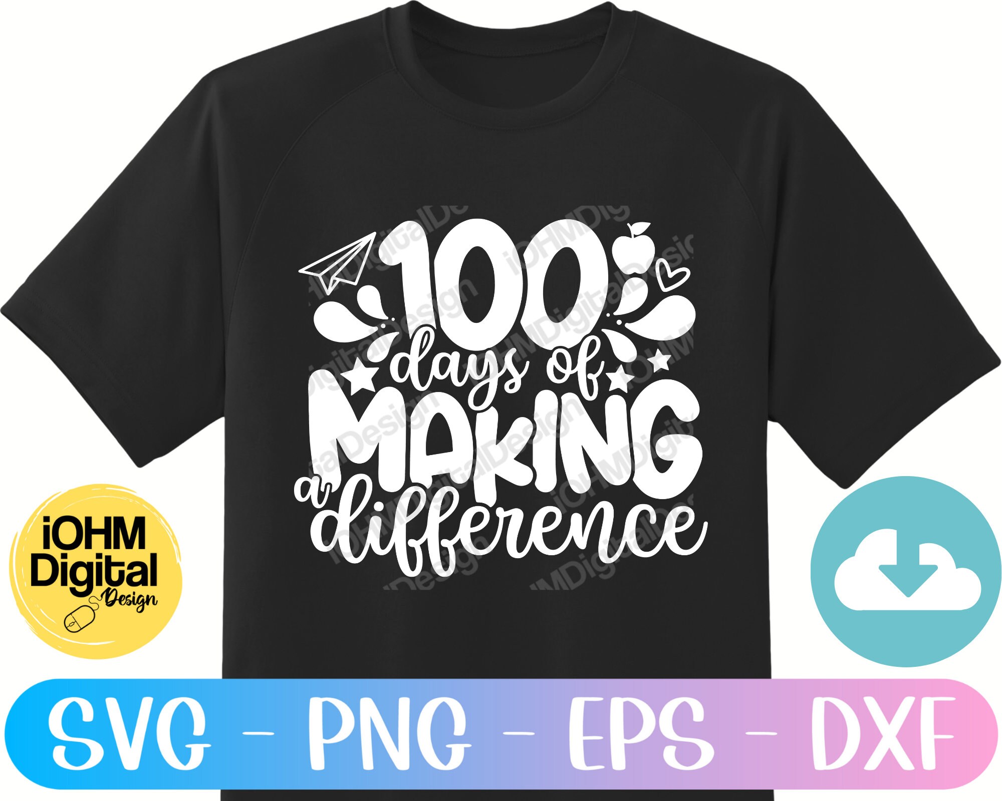 100 Days of Making a Difference Svg Png Eps Dxf Cut File | Etsy