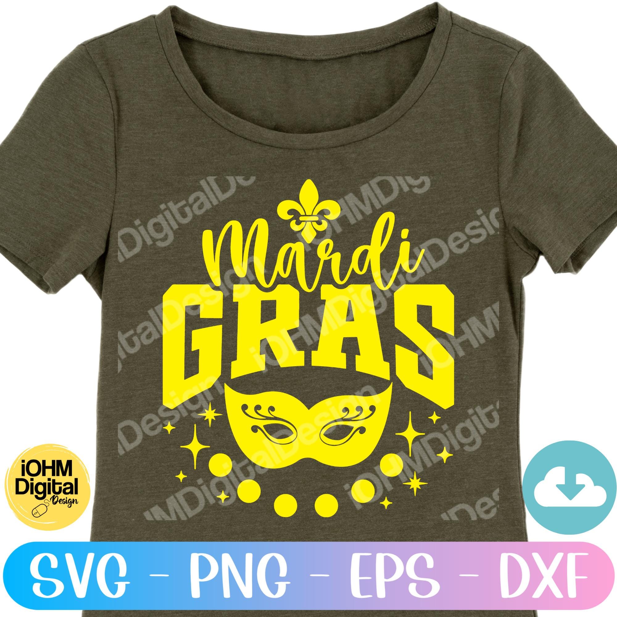 Retro Mardi Gras Mask SVG: Fleur De Lis, Louisiana Cut File (digital ...
