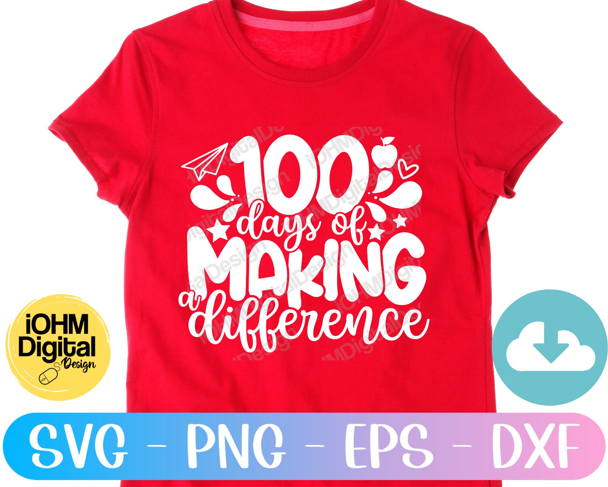 100 Days of Making a Difference Svg Png Eps Dxf Cut File | Etsy