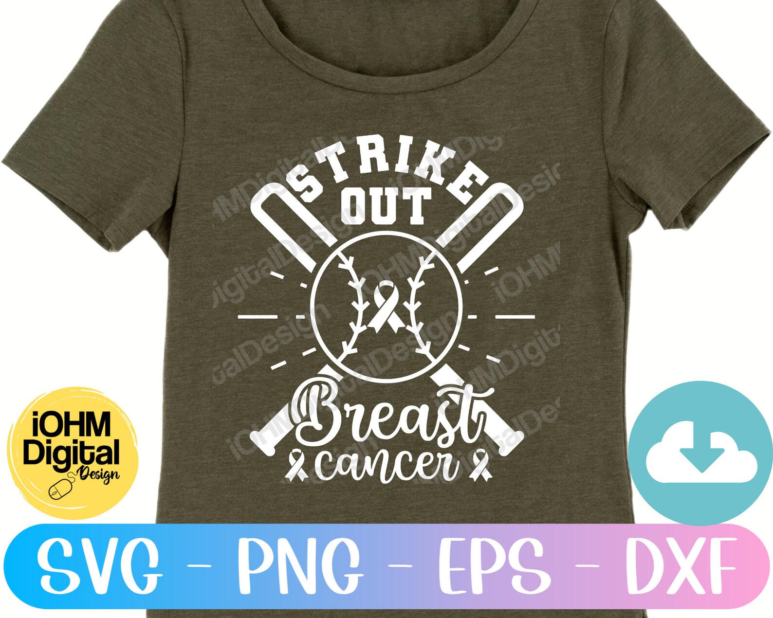 Strike Out Breast Cancer Awareness Svg Png Eps Dxf Cut File - Etsy