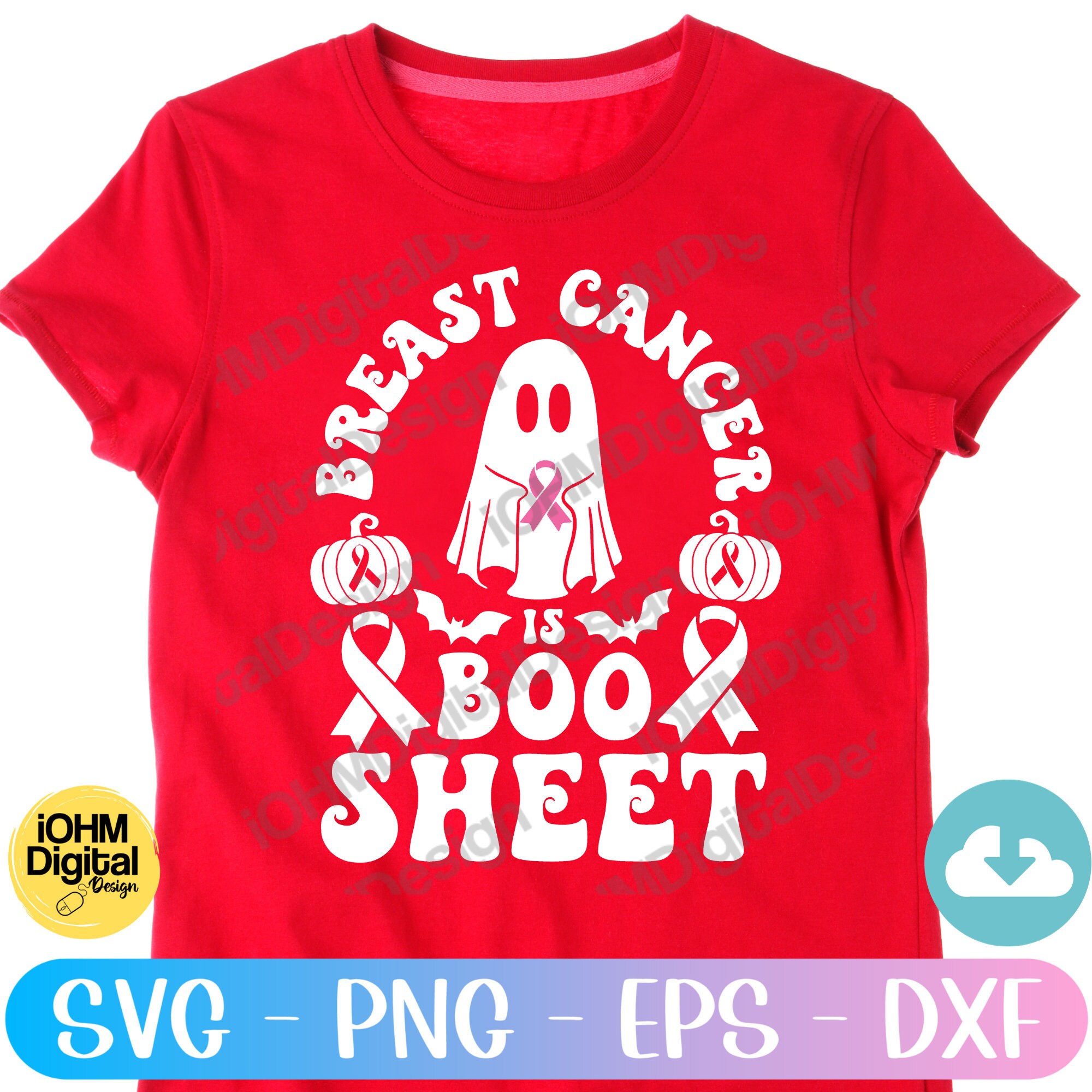 Breast Cancer Awareness Ghost Ribbon SVG: Halloween Boo Sheet (digital ...