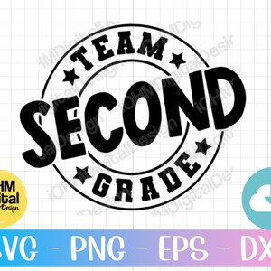 Team Second Grade SVG: Back to School Cut Files (digital Download - Etsy