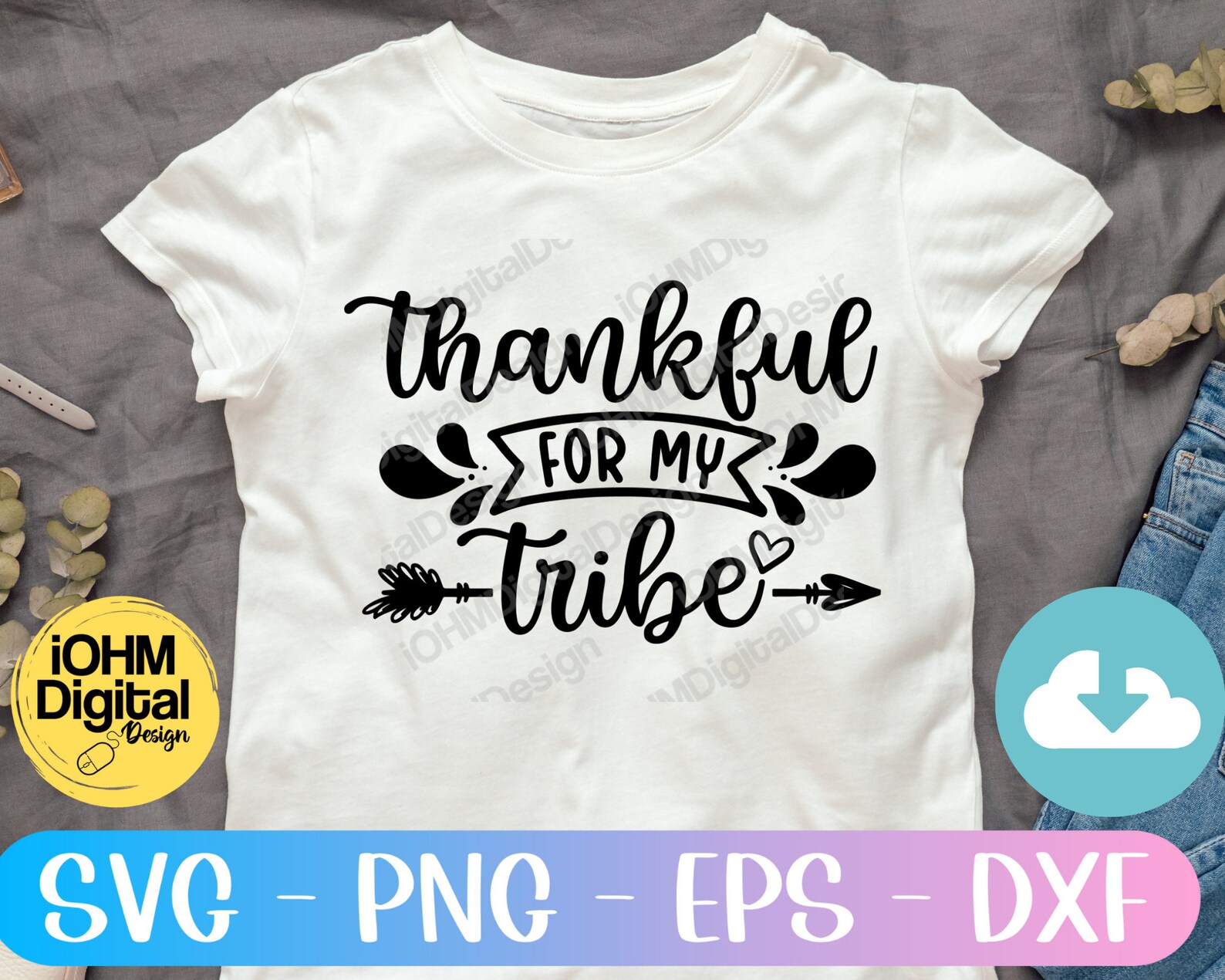 Thankful for My Tribe Svg Png Eps Dxf Cut File Be Thankful | Etsy