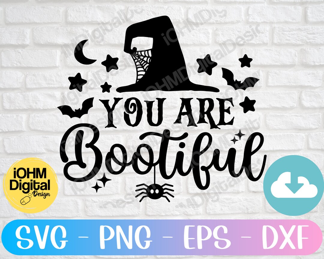 You Are Bootiful Halloween SVG: Ghost Spider Witch Hat (digital ...