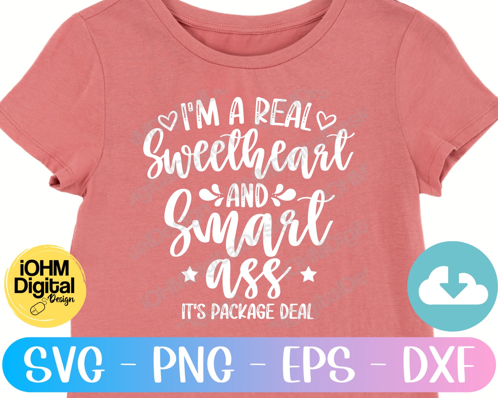 I'm A Real Sweetheart and Smart Ass Svg Png Eps Dxf Cut - Etsy