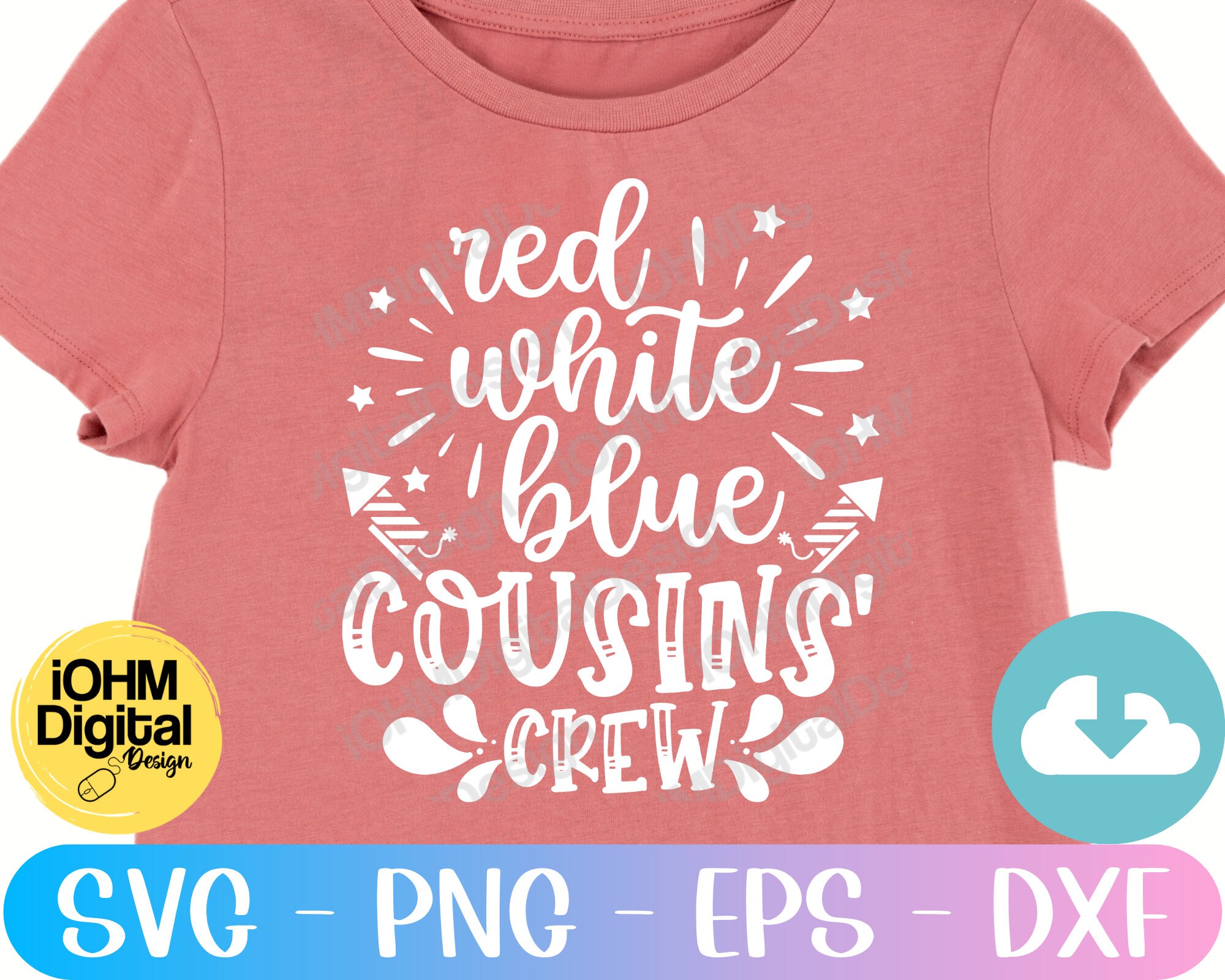Red White Blue Cousins' Crew Svg Png Eps Dxf Cut File/4th - Etsy