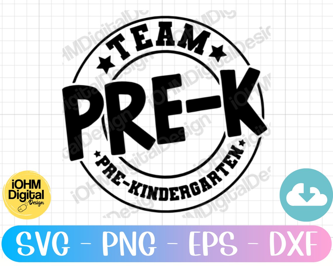 Team Pre-k Svg Png Eps Dxf Cut File Back to School Svg - Etsy