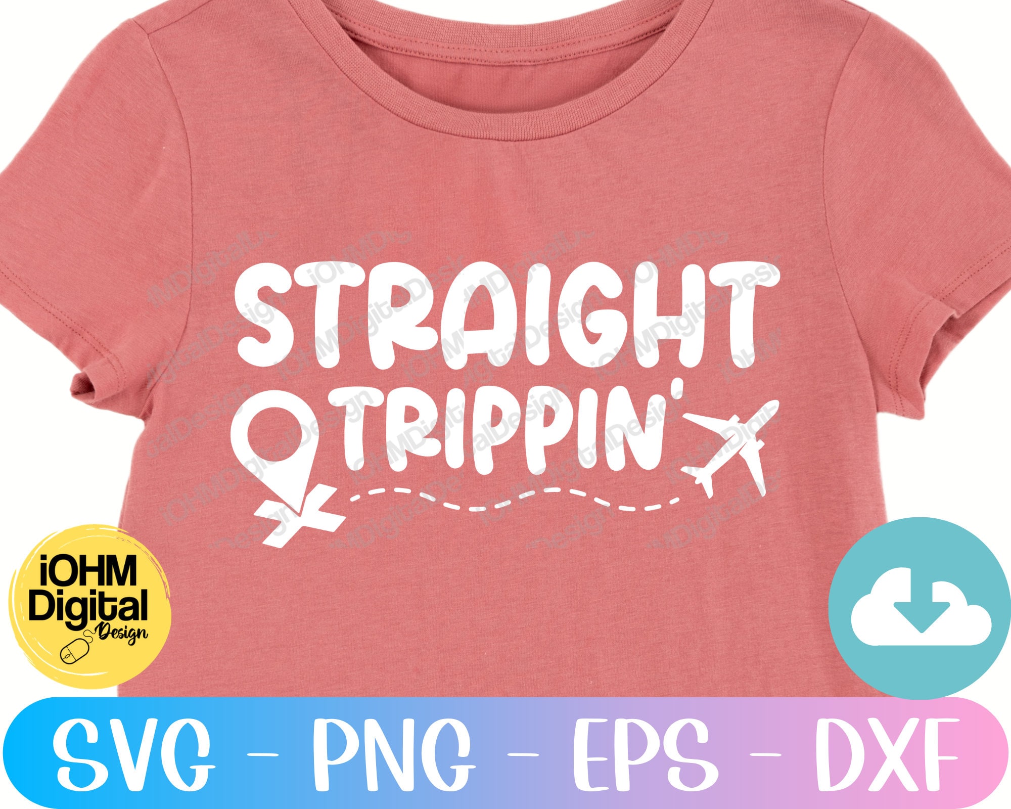 Straight Trippin' Svg Png Eps Dxf Cut File/vacation T - Etsy