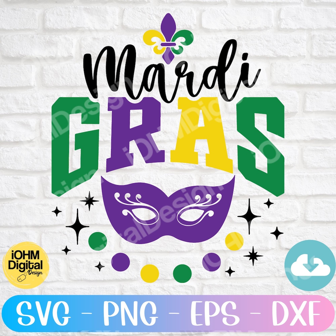 Retro Mardi Gras Mask SVG: Fleur De Lis, Louisiana Cut File (digital ...