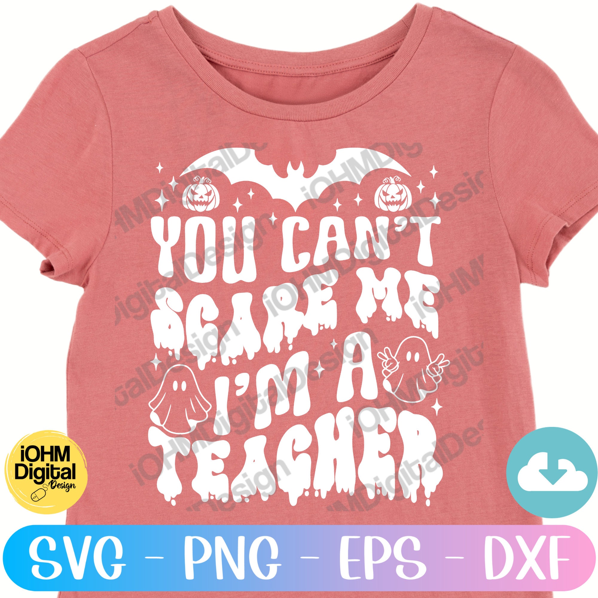 Teacher Halloween Ghost SVG: Funny Retro Design (digital Download) - Etsy
