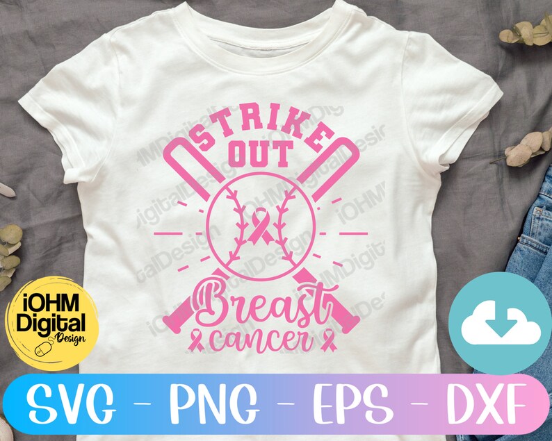 Strike Out Breast Cancer Awareness Svg Png Eps Dxf Cut File - Etsy
