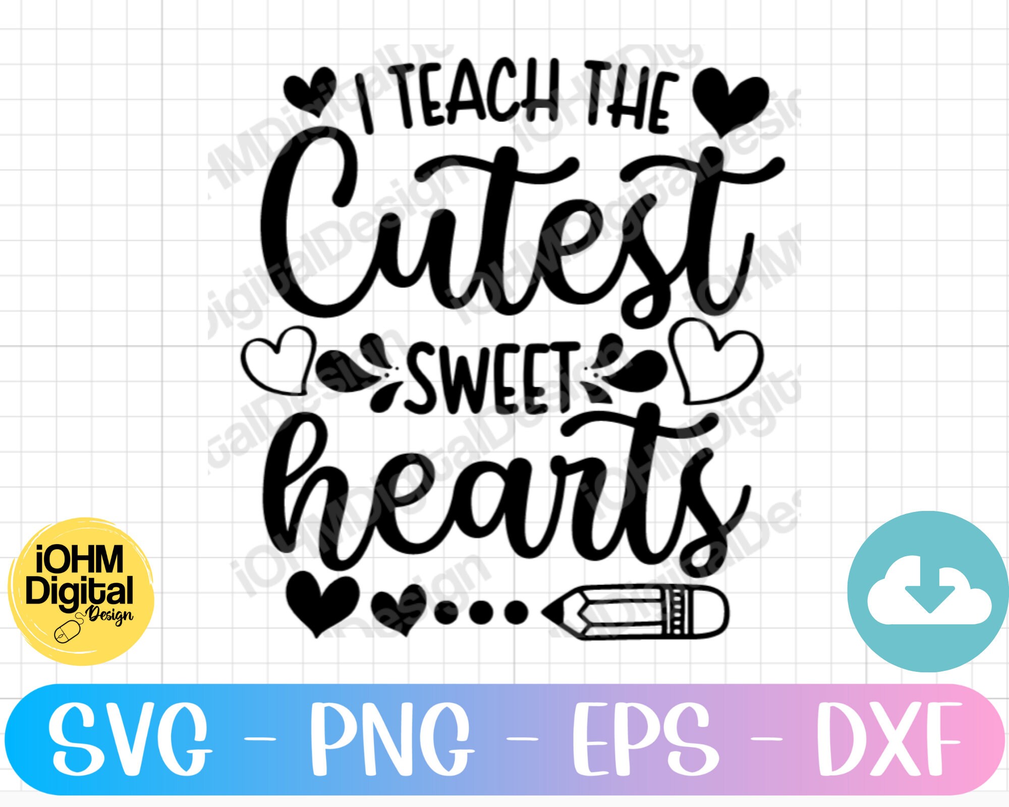 Cutest Sweet Hearts Teacher SVG: Valentines Day Shirt Design (digital ...
