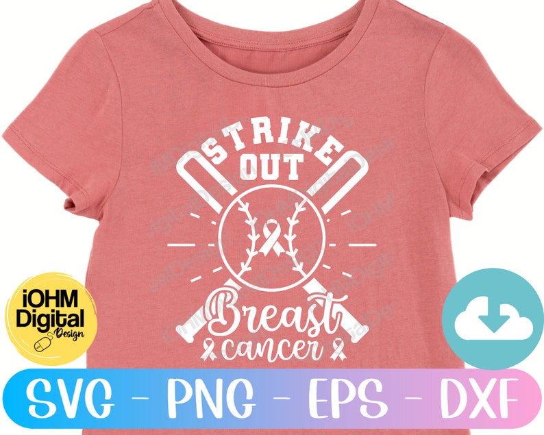 Strike Out Breast Cancer Awareness Svg Png Eps Dxf Cut File - Etsy