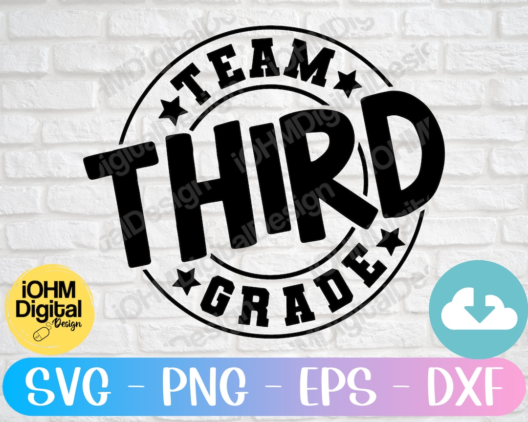 Team Third Grade SVG: Back to School Cut Files (digital Download - Etsy