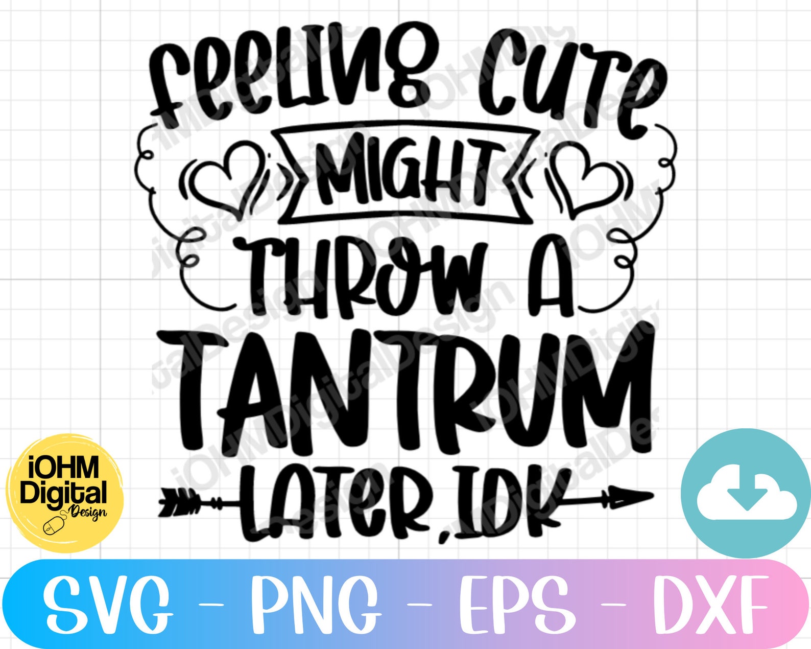 Feeling Cute Might Throw A Tantrum Later idk Svg/Cute Funny | Etsy