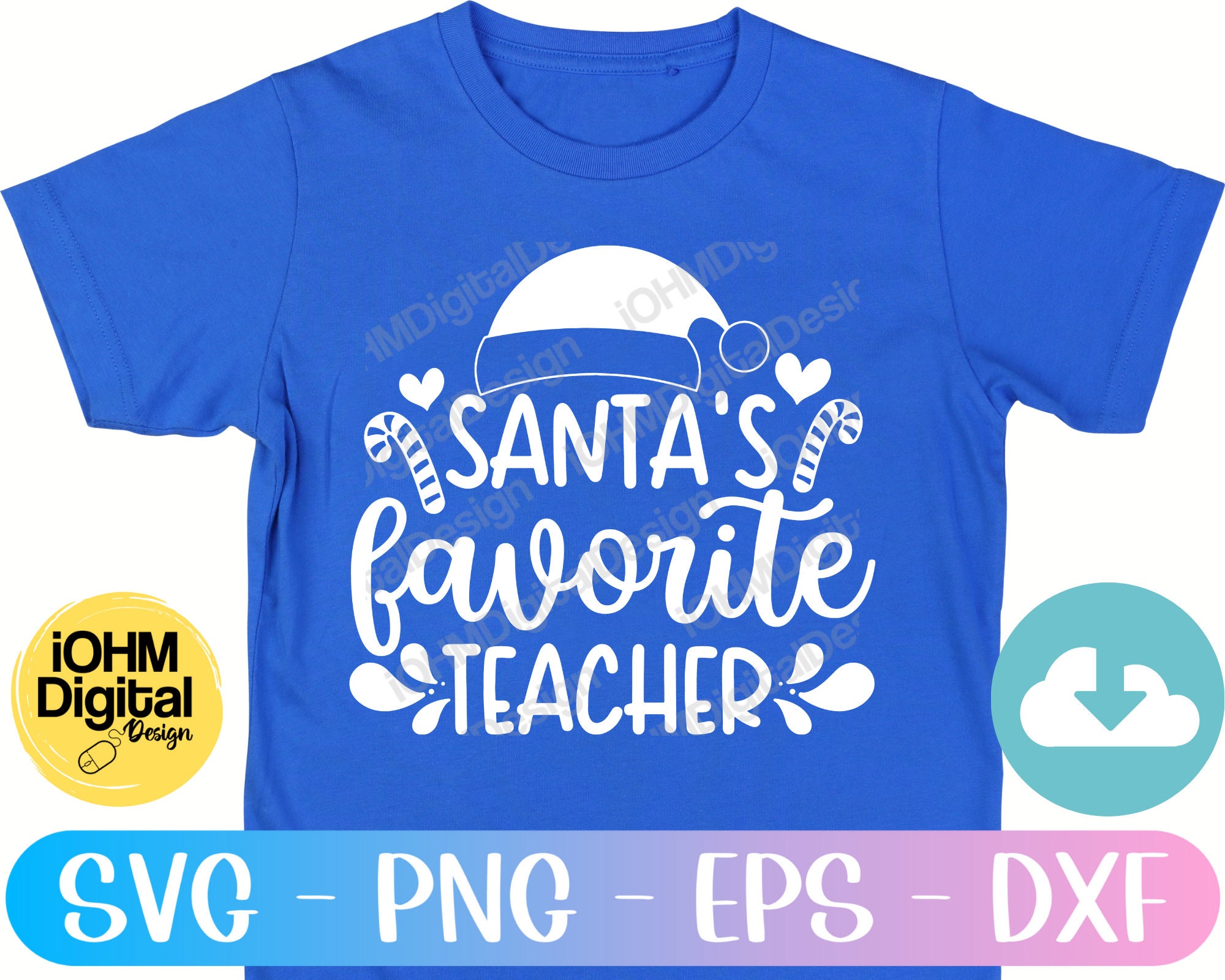Santas Favorite Teacher Svg Png Eps Dxf Cut File Etsy