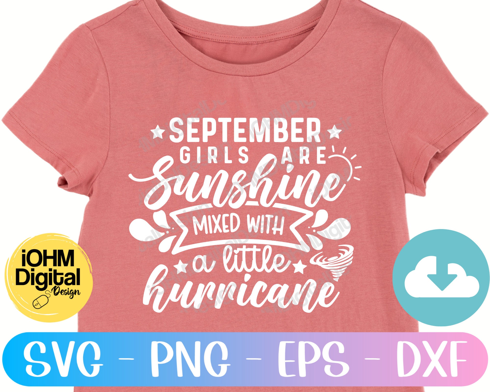 September Girls Are Sunshine Mixed With A Little Hurricane Svg | Etsy