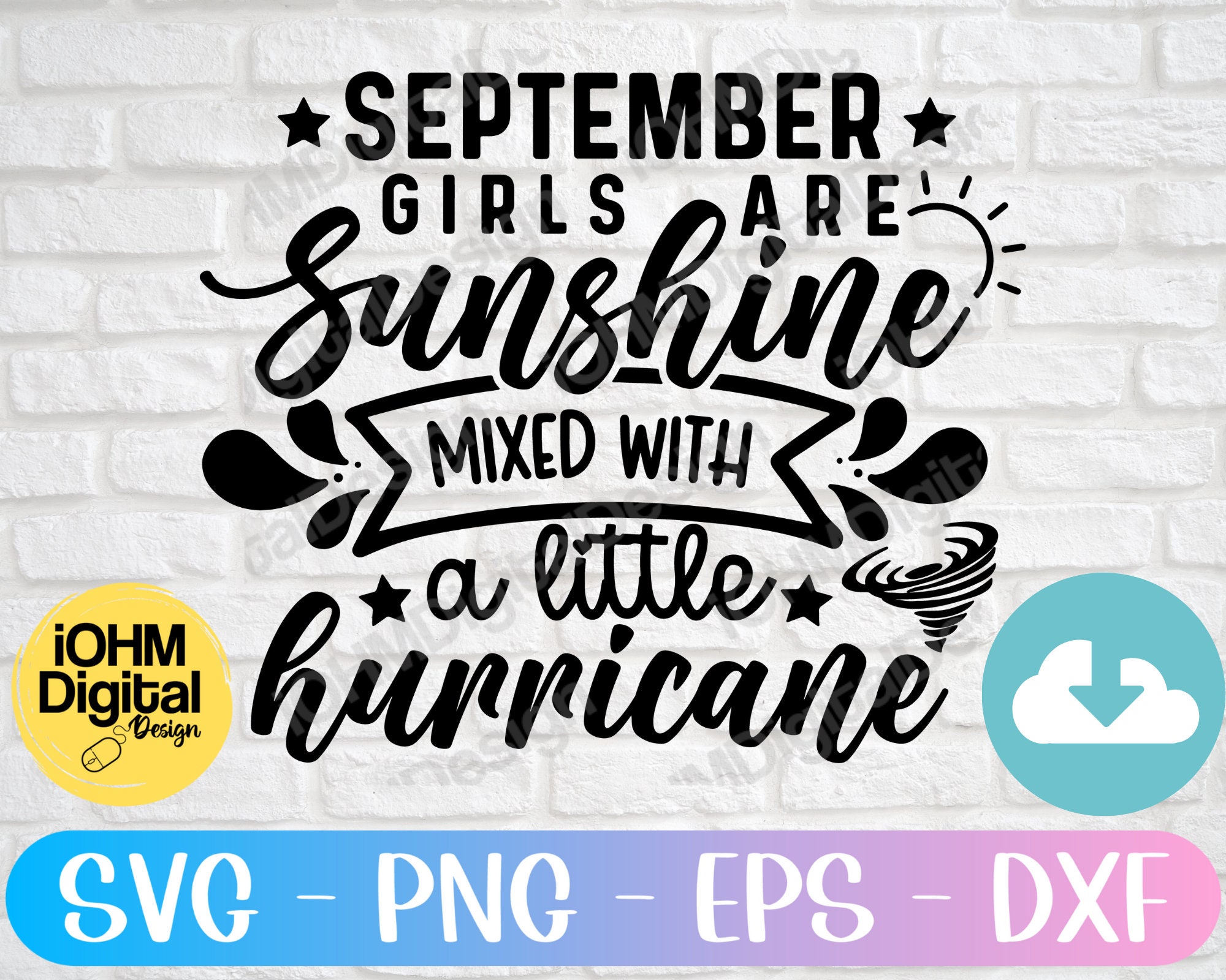 September Girls Are Sunshine Mixed With A Little Hurricane Svg - Etsy
