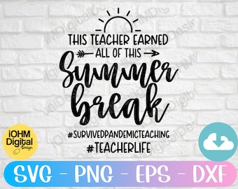 Teacher Summer Break Png - Etsy