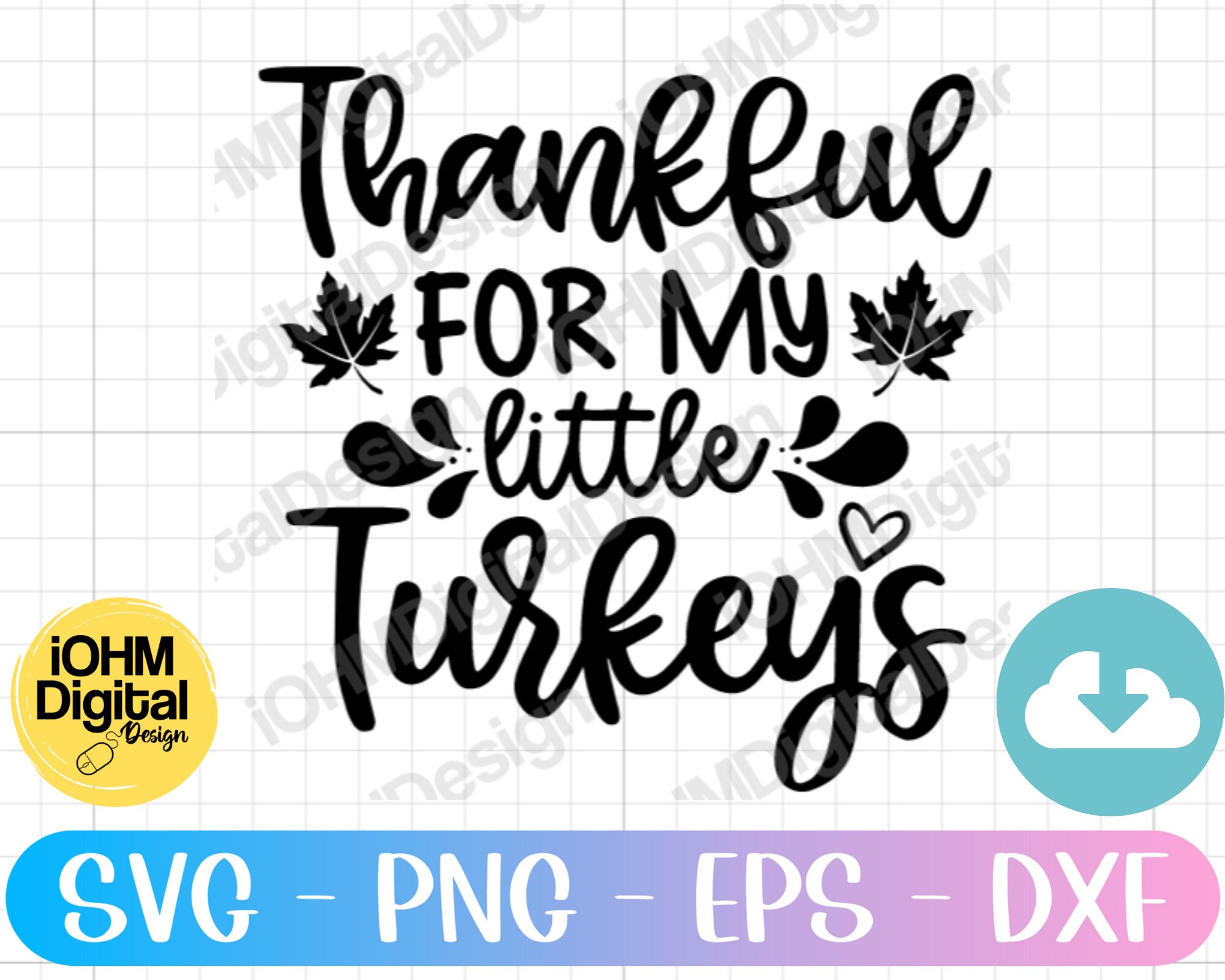 Thankful for My Little Turkeys Svg Png Eps Dxf Cut File - Etsy
