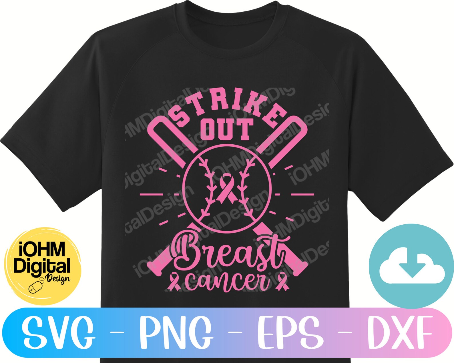 Strike Out Breast Cancer Awareness Svg Png Eps Dxf Cut File - Etsy